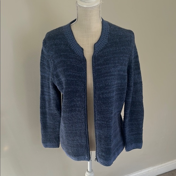 J. Jill | Sweaters | J Jill Blue Openfront Cardigan With Zipper And ...